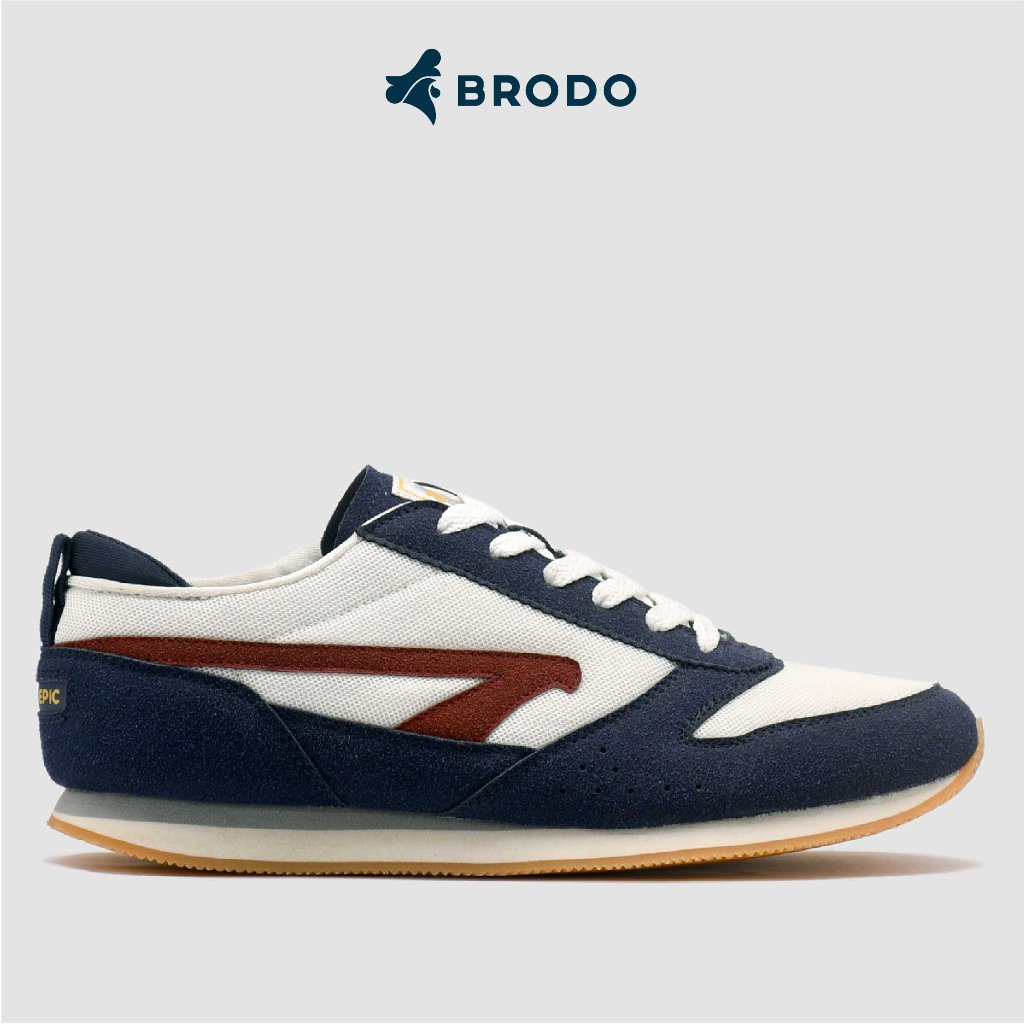 Jual BRODO - Sneakers Tizano White Navy Maroon GS | Shopee Indonesia
