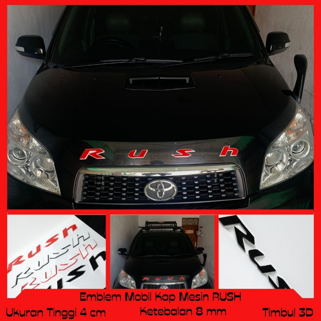 Jual EMBLEM KAP MESIN RUSH VARIASI MOBIL TIMBUL 3DIMENSI BAHAN FIBER ...