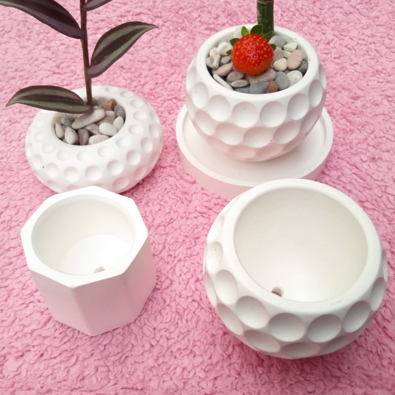 Jual POT SEMEN GYPSUM POT KAKTUS LILIN SOUVENIR POT SUKULEN POT UNIK ...