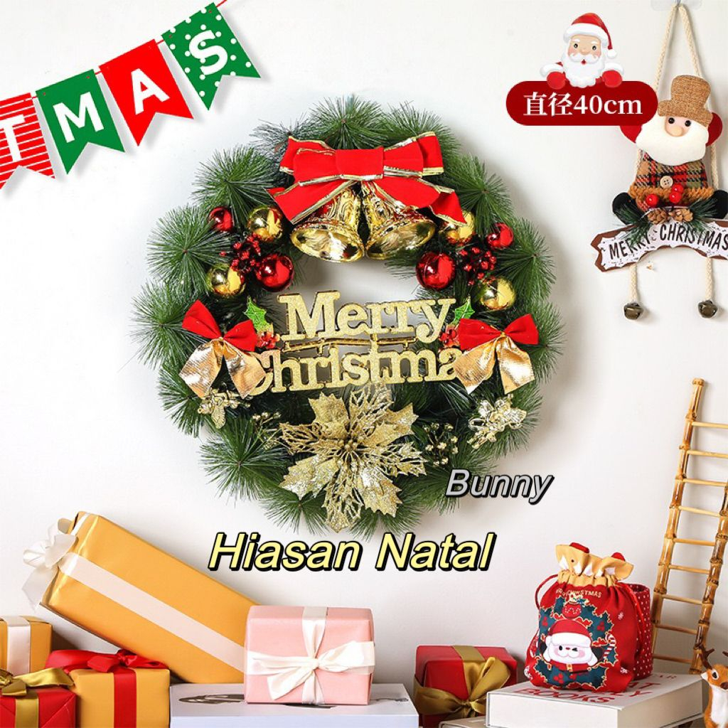 Jual KRANS CHRISTMAS PREMIUM Dekorasi Karangan Bunga Pintu Natal ...