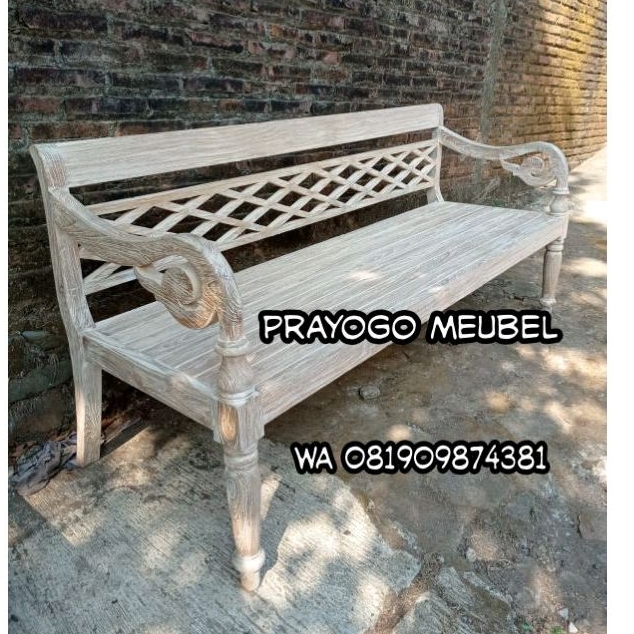 Jual kursi risban jati antik vintage jadul kayu Jepara bangku resban ...