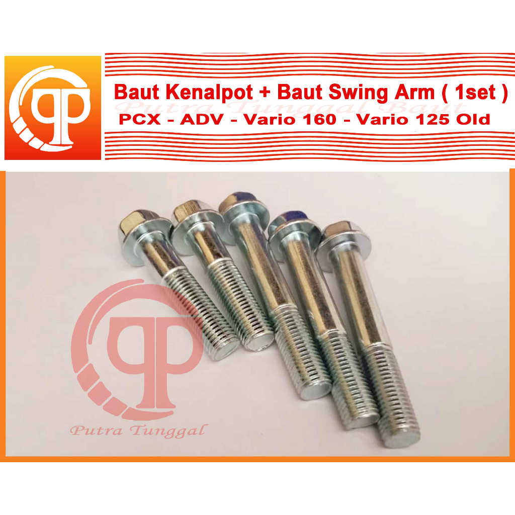 Jual 1set ( 5 baut ) Baut kenalpot dan baut wing arm PCX-ADV-Vario 160 - vario 125 old | Shopee ...