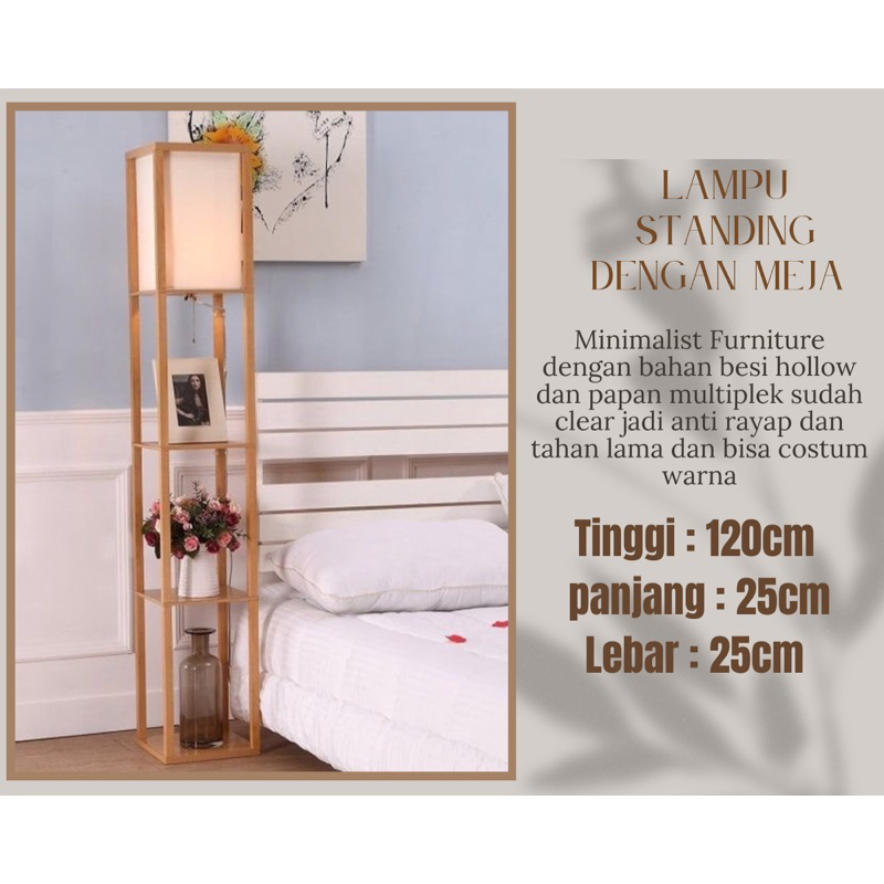 Jual Lampu Hias,Standing Lamp,Lampu Berdiri dengan Meja 2 tingkat ...