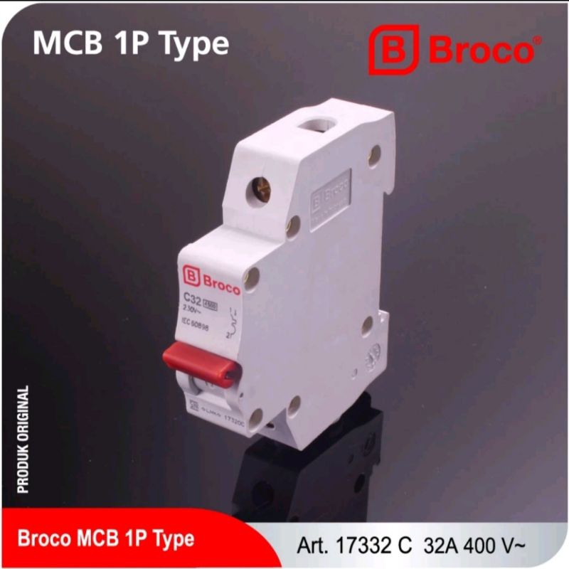 Jual MCB 32A 1 phase merek BROCO | Shopee Indonesia