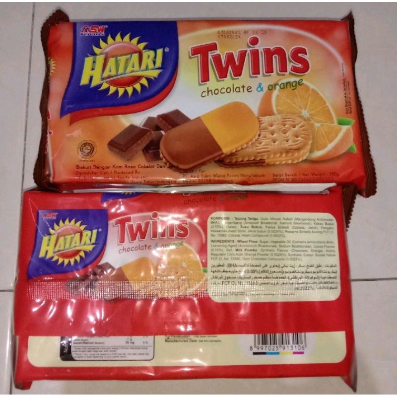 Jual Hatari Biscuit Twins Chocolate & Orange 190gr, Hatari Biscuit ...