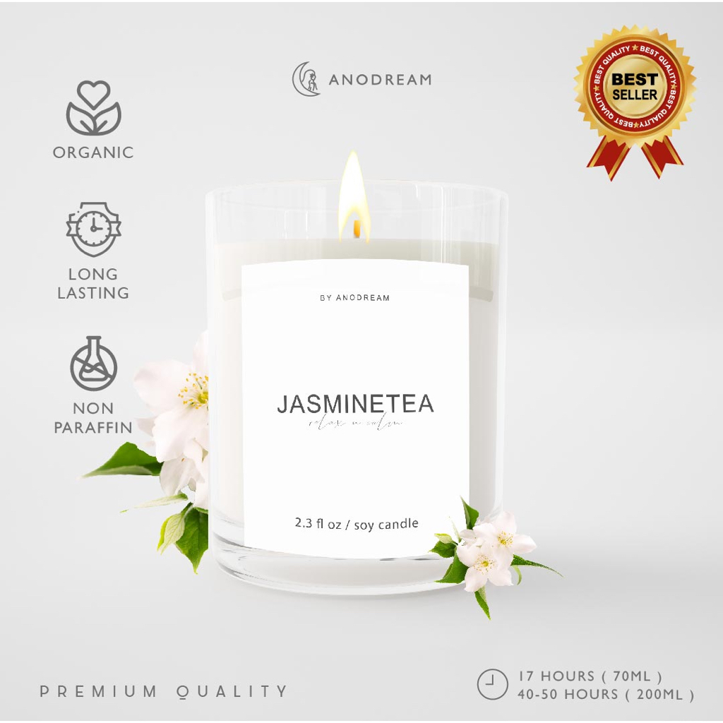 Jual Anodream Jasmine Tea / Bunga Melati Soy Scented Candle | Lilin ...