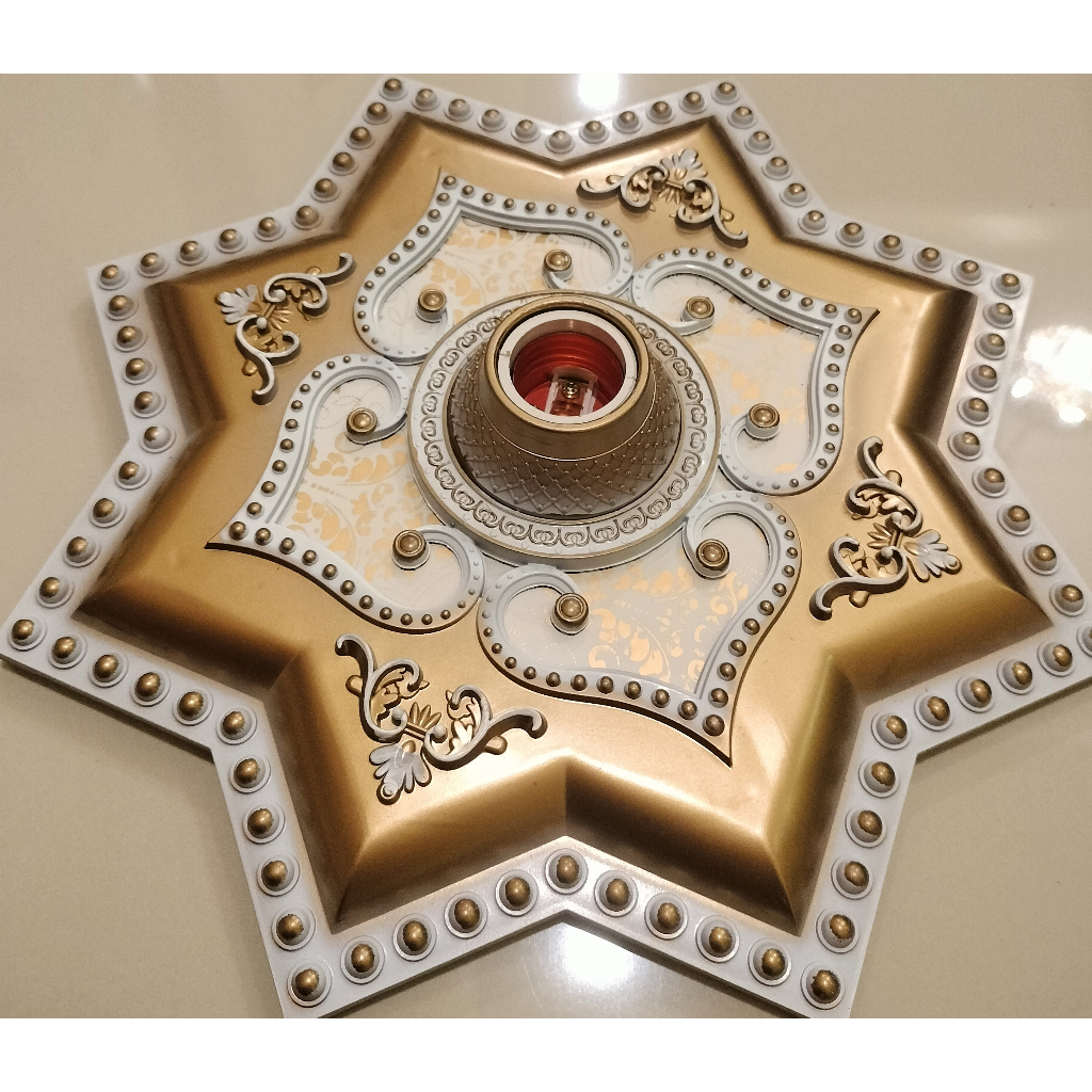Jual ORNAMEN LAMPU PLAFON PVC 30x30 / FITTING/ FITING HIAS PLAFON ...