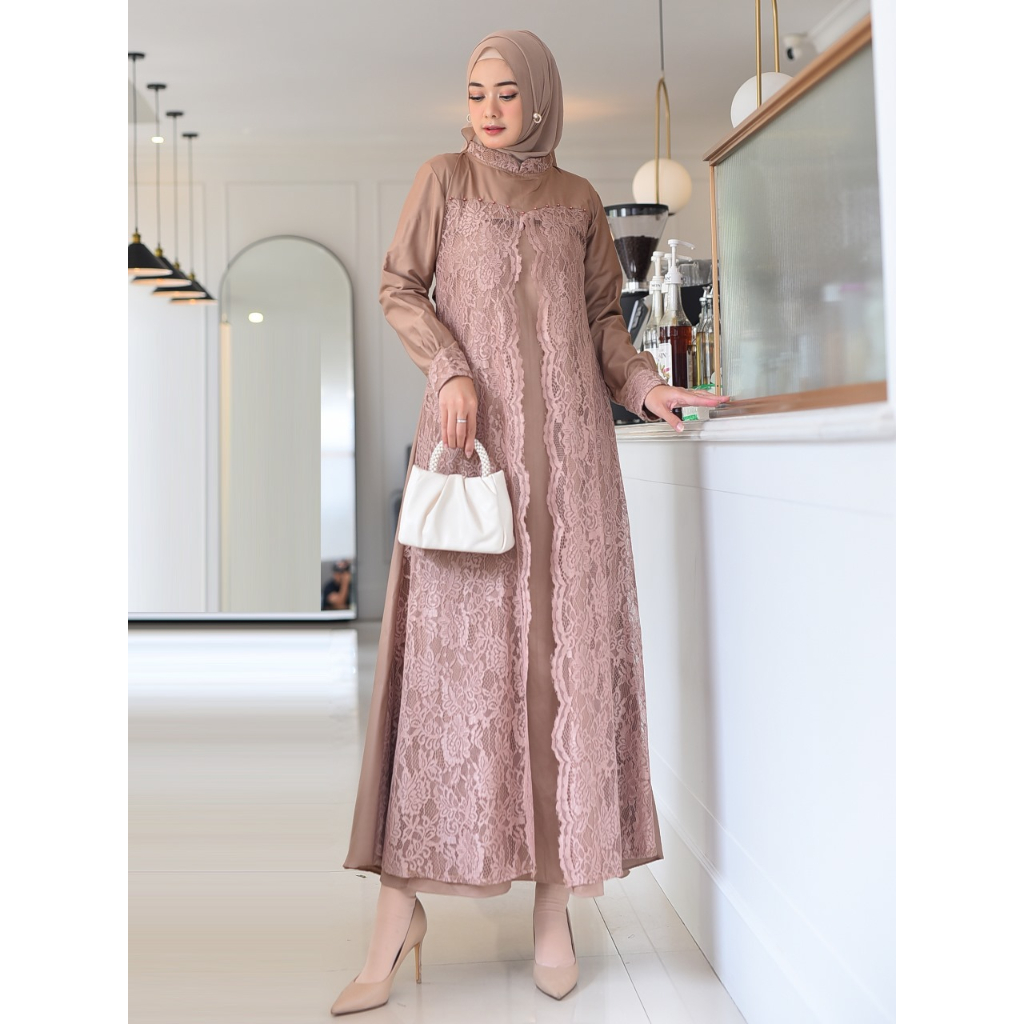 Jual Gamis JUMBO Brukat SABRINA Maxi Dress Bahan Toyobo Original Gamis Kondangan Mewah Pesta ...