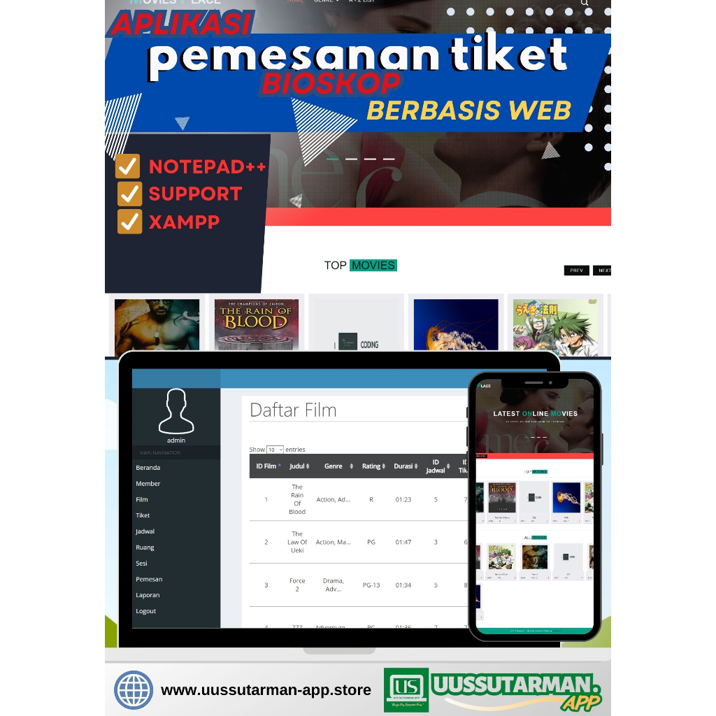 Jual Aplikasi Pemesanan Tiket Bioskop Online (PHP) | Shopee Indonesia