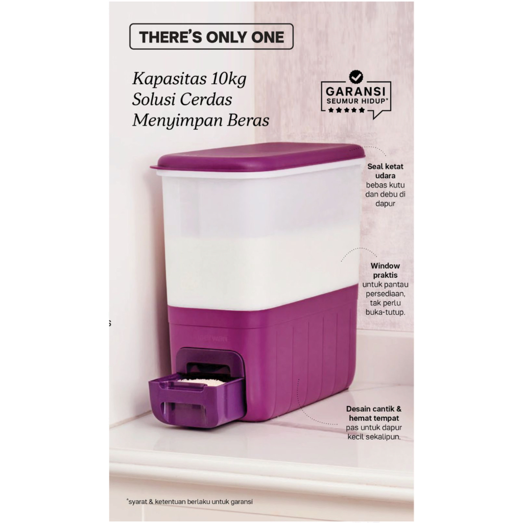 Jual Rice Smart 10Kg / Tempat Kontainer Penyimpanan Beras Tupperware ...