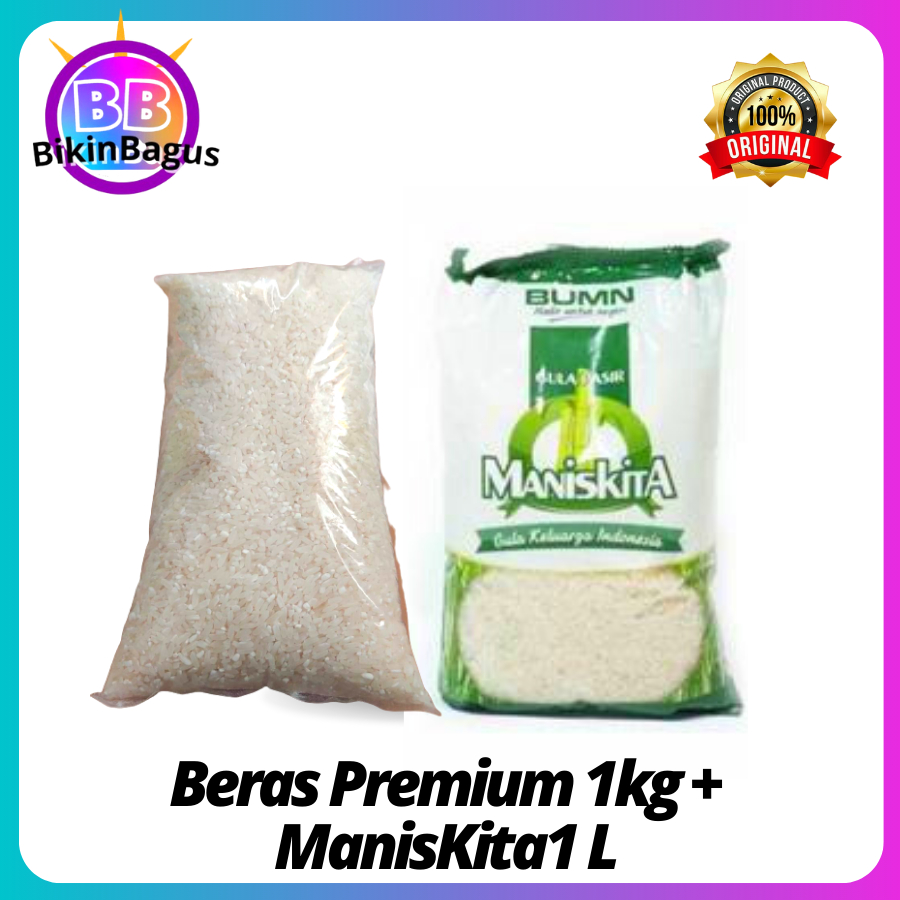 Jual Paket beras premium 1kg dan gula pasir manis kita 1 kg | Shopee ...