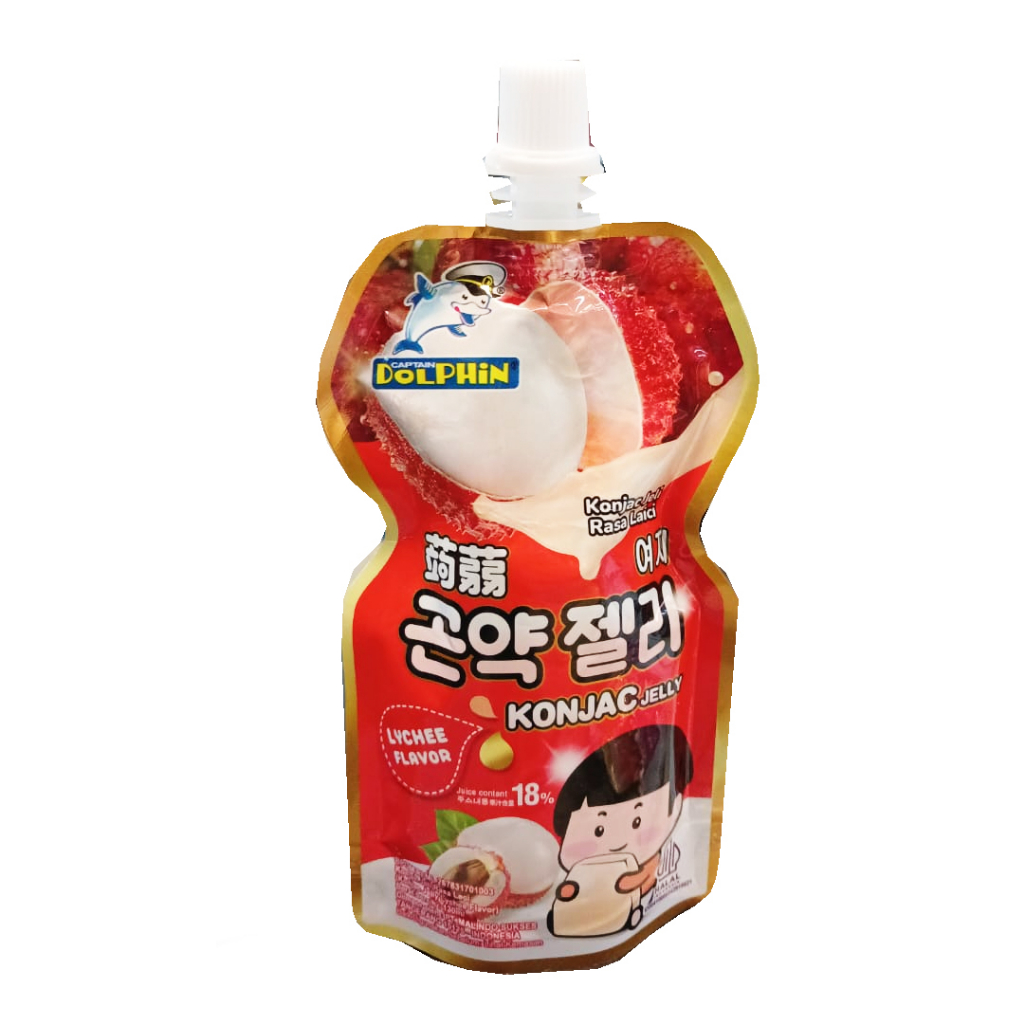 Jual CAPTAIN DOLPHIN KONJAC JELLY LYCHEE FLAVOR 130ml | Shopee Indonesia