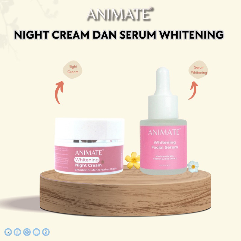 Jual BUNDLING NIGHT DAN SERUM] ANIMATE NIGHT CREAM WHITENING DAN SERUM ...