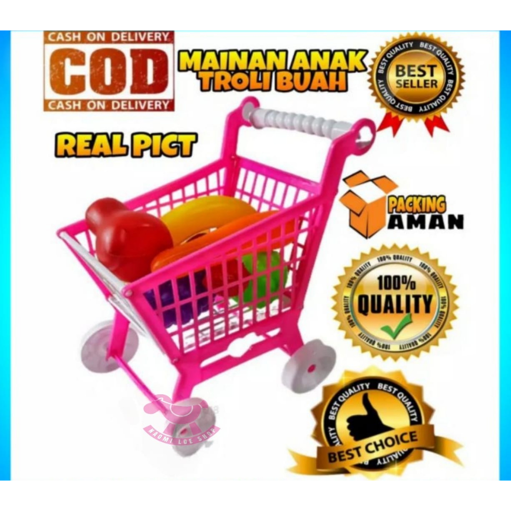 Jual Trolly buah n sayur mainan anak trolley keranjang sayur mainan ...