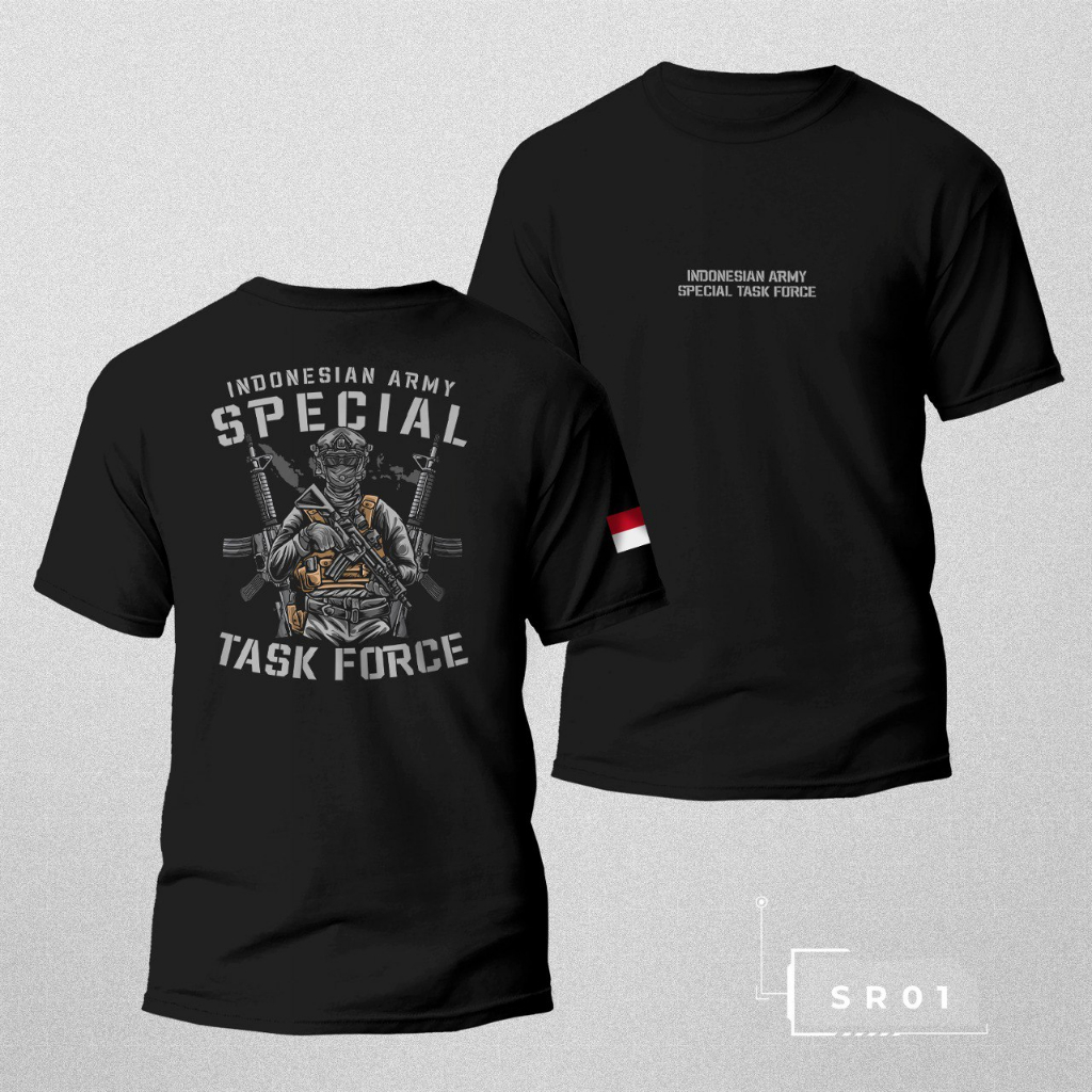 Jual Kaos Distro Pria Lengan Pendek Hitam Premium Tema Soldier/Army (SR ...
