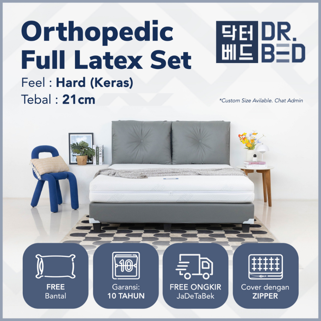 Jual DR.BED - Fullset Kasur Latex Orthopedic 21 cm uk. 90x200 cm ...