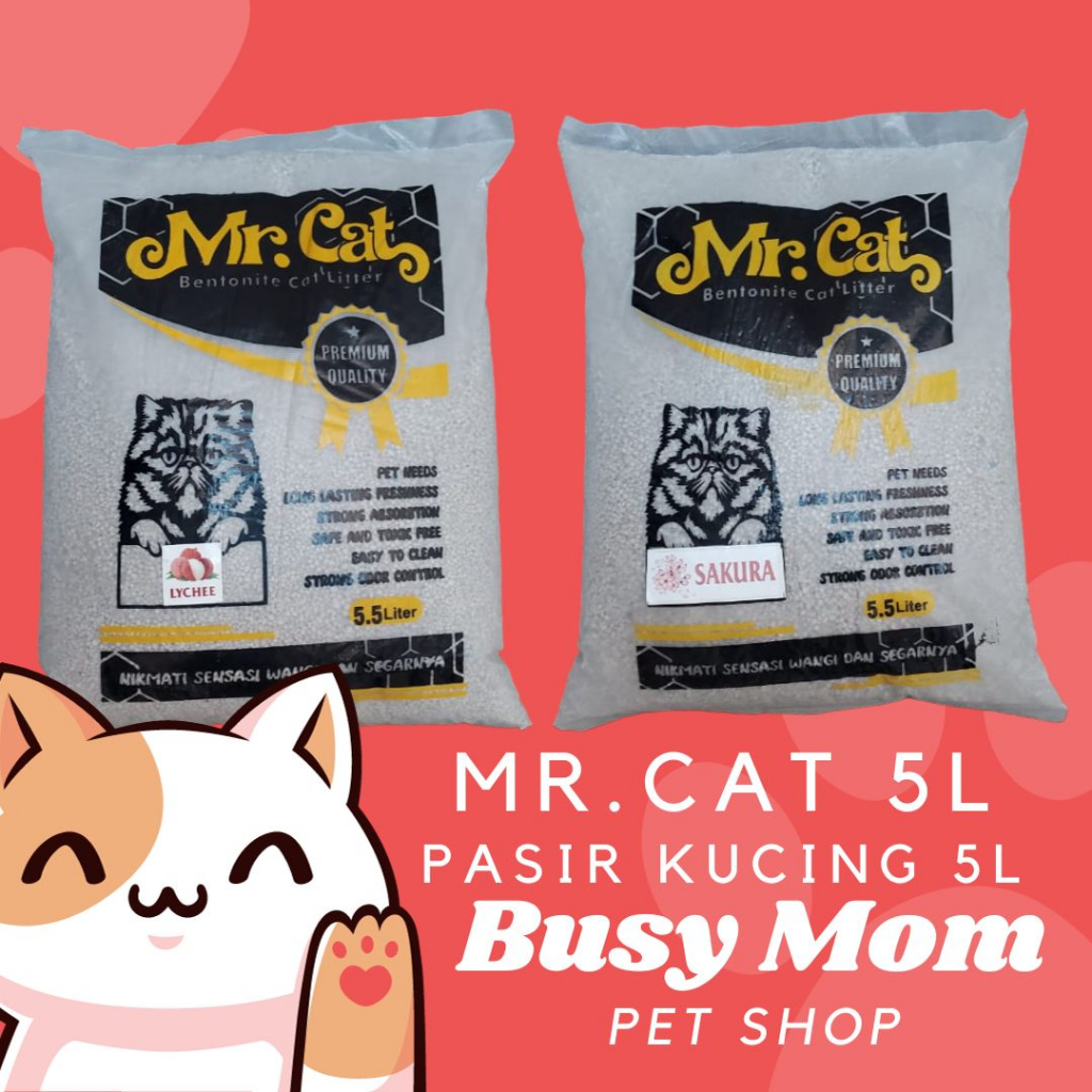 Jual Mr Cat Pasir Kucing Gumpal 5 Liter Bentonite Cat Litter | Shopee ...