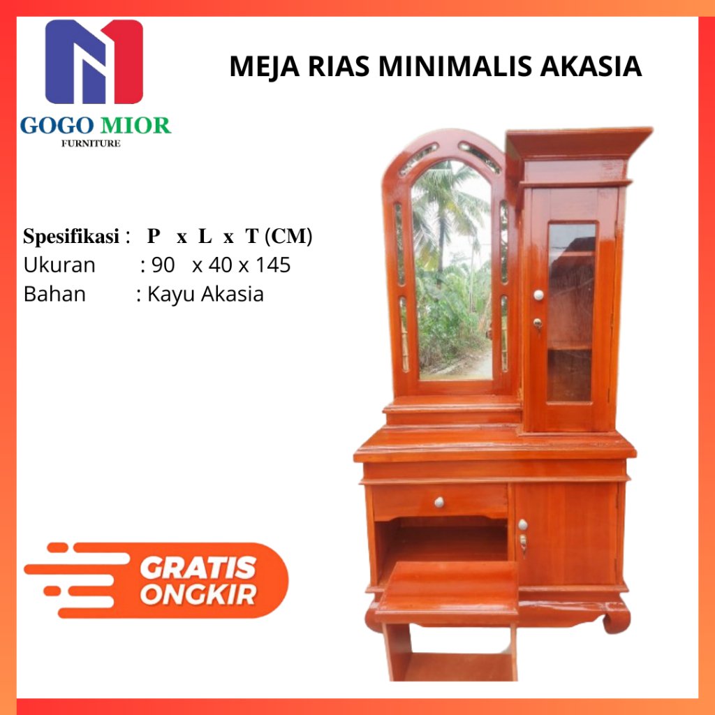 Jual Meja Rias Kayu Minimalis, Meja Rias Laci Kayu Akasia | Shopee ...