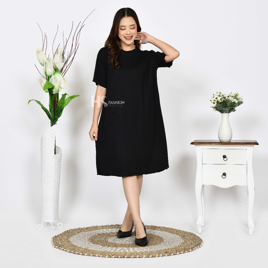 Jual HS - DASTER JULITA / MINI DRESS RIB KNIT | Shopee Indonesia