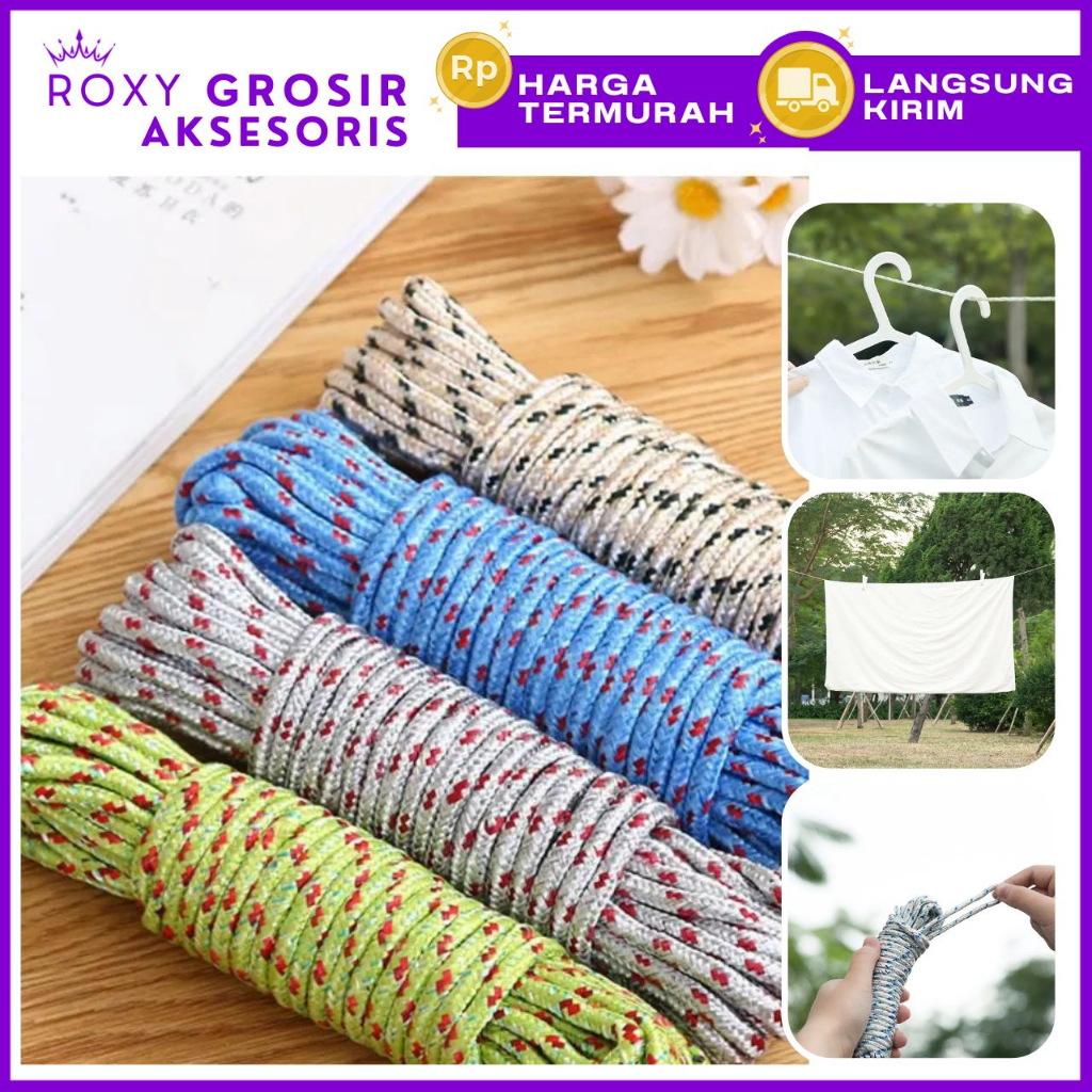 Jual Tali Jemuran Baju 10 Meter Tali Nylon untuk Kemah Camping Outdoor ...