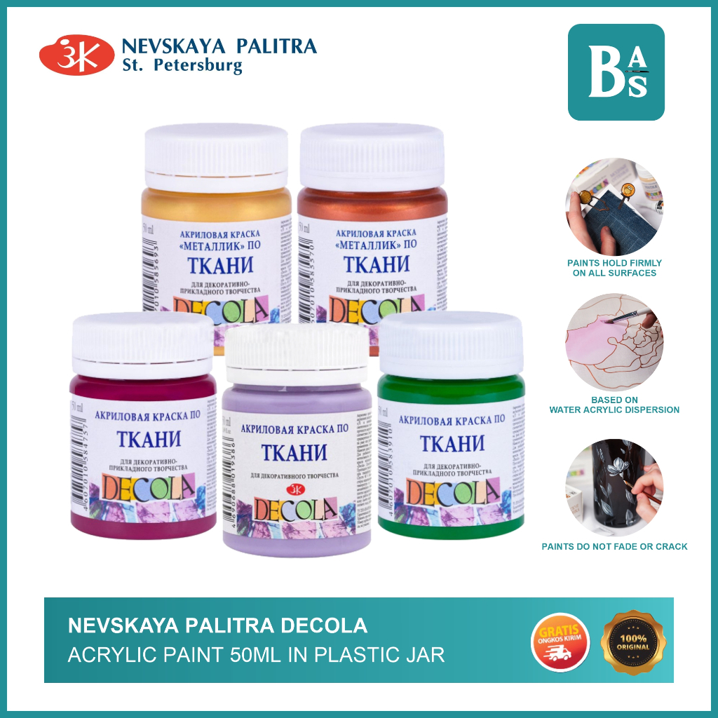 Jual Nevskaya Palitra Decola Acrylic Paint For Textile 50ml in Plastic ...