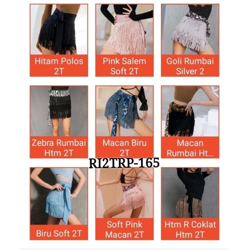 Jual Rok Rumbai Ikat 2T Rata Premium Rok Line Dance Belly Dance Salsa ...