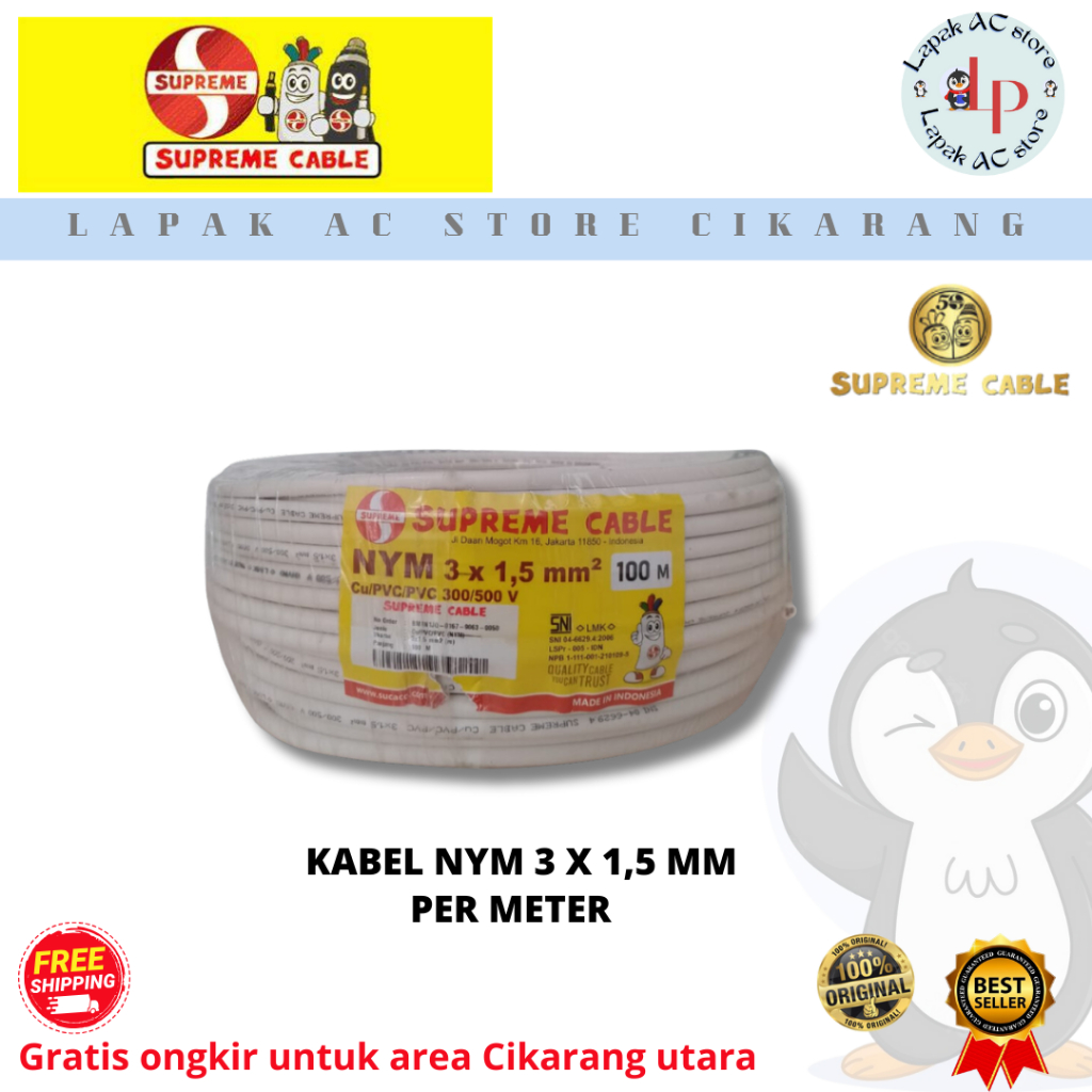 Jual Kabel 3x1,5 mm² NYM Supreme NYM 100m per METER | Shopee Indonesia