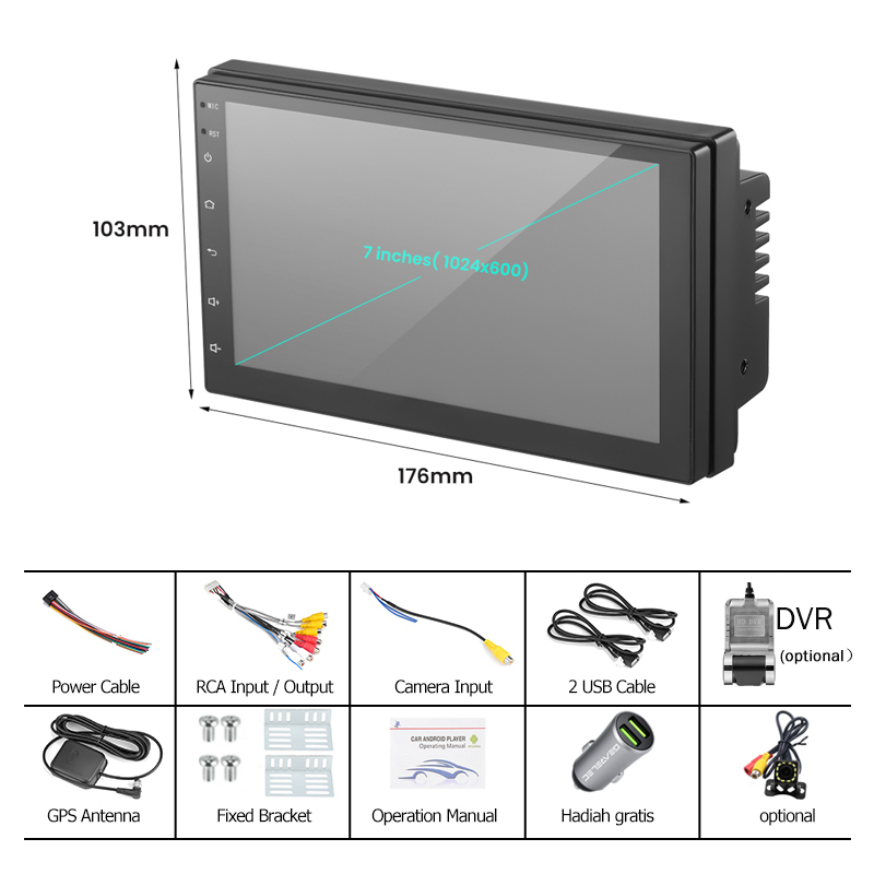 Jual Car Radio Mobil Navigasi 4G + 32G Android 12 Head Unit Android 7/9/10 Inci IPS Lapisan ...