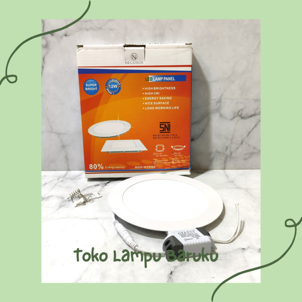 Jual LED Panel Necosoe White 12 Watt Bulat | Shopee Indonesia