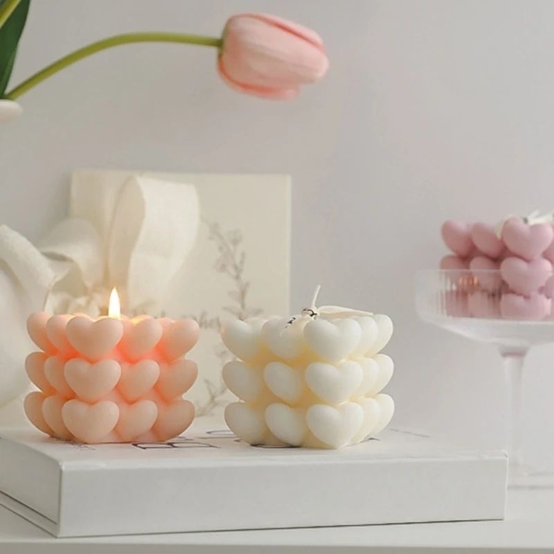 Jual [Candella Studio] Love Cube Bubble Candle Scented | Korean Style ...