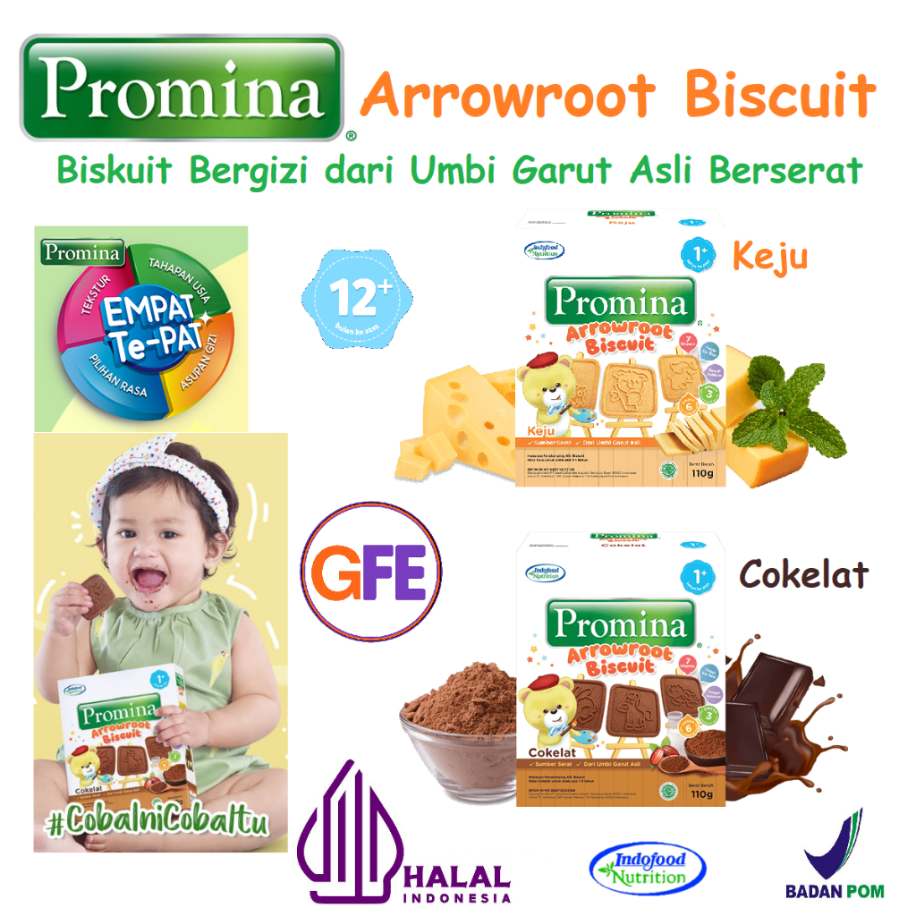 Jual Promina Arrowroot Biscuit 1 Tahun Biskuit Cookies Bergizi dari ...