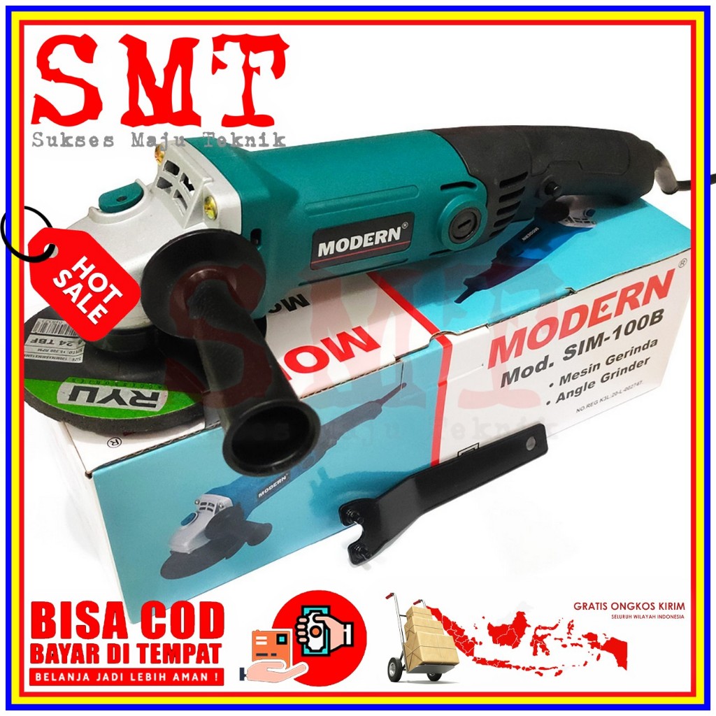 Jual Modern Mesin Gerinda Listrik SIM-100B Angle Grinder 4" Mesin ...