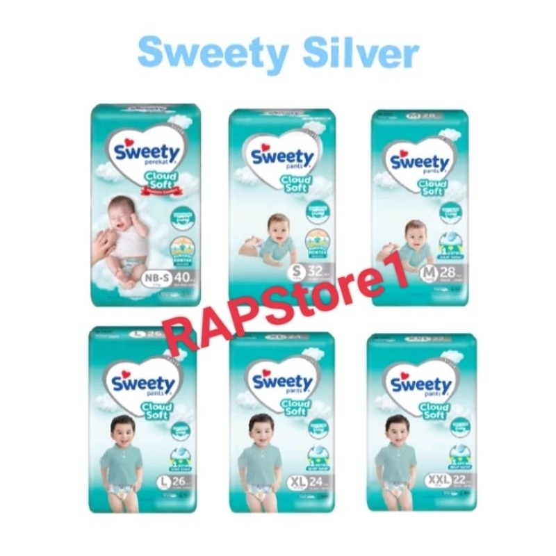 Jual Sweety SILVER Comfort Soft Cloud NB S40 / S32 / M30 / L26 / XL26 ...