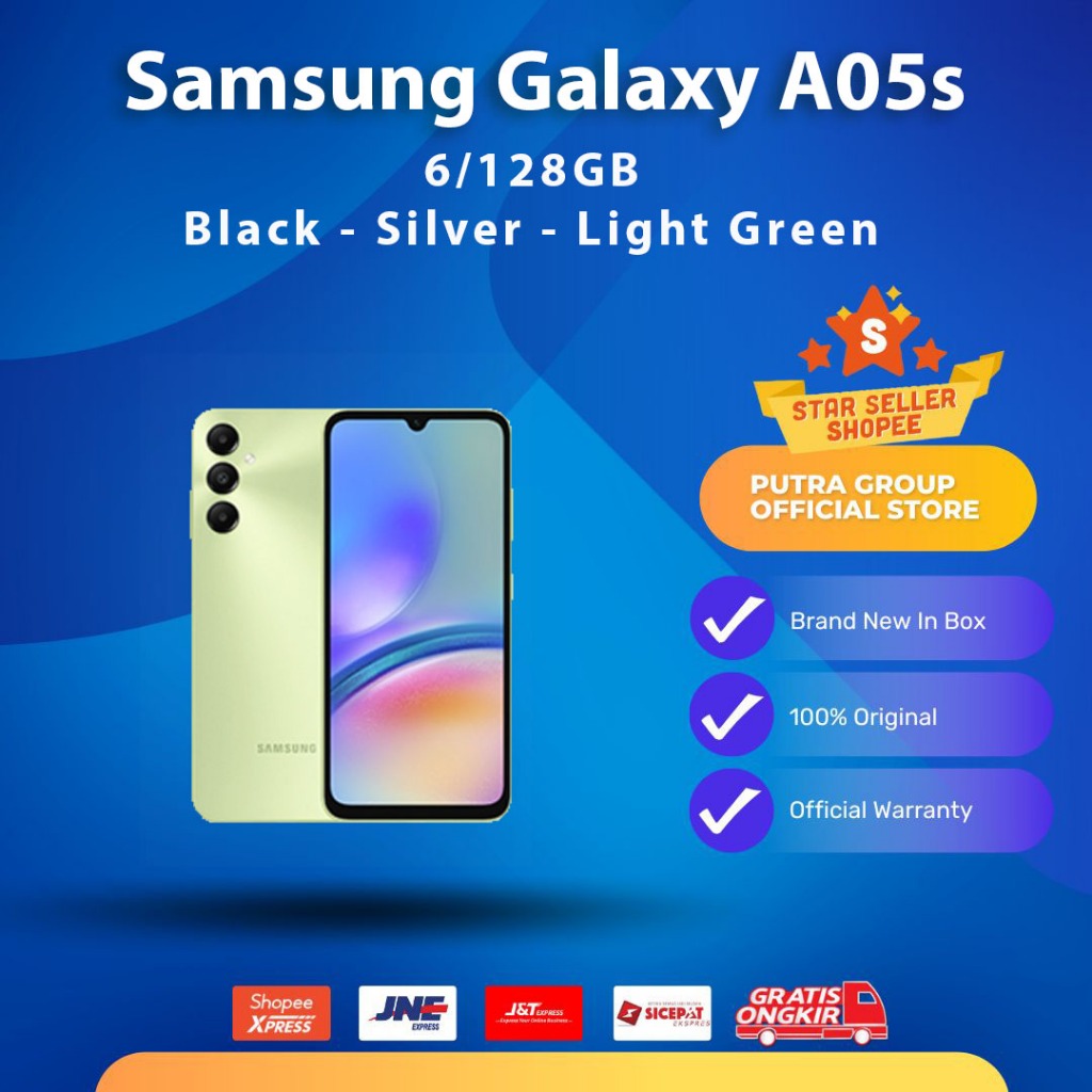 Jual (RESMI) Samsung Galaxy A05s 6/128GB Black Green SIlver | Shopee ...