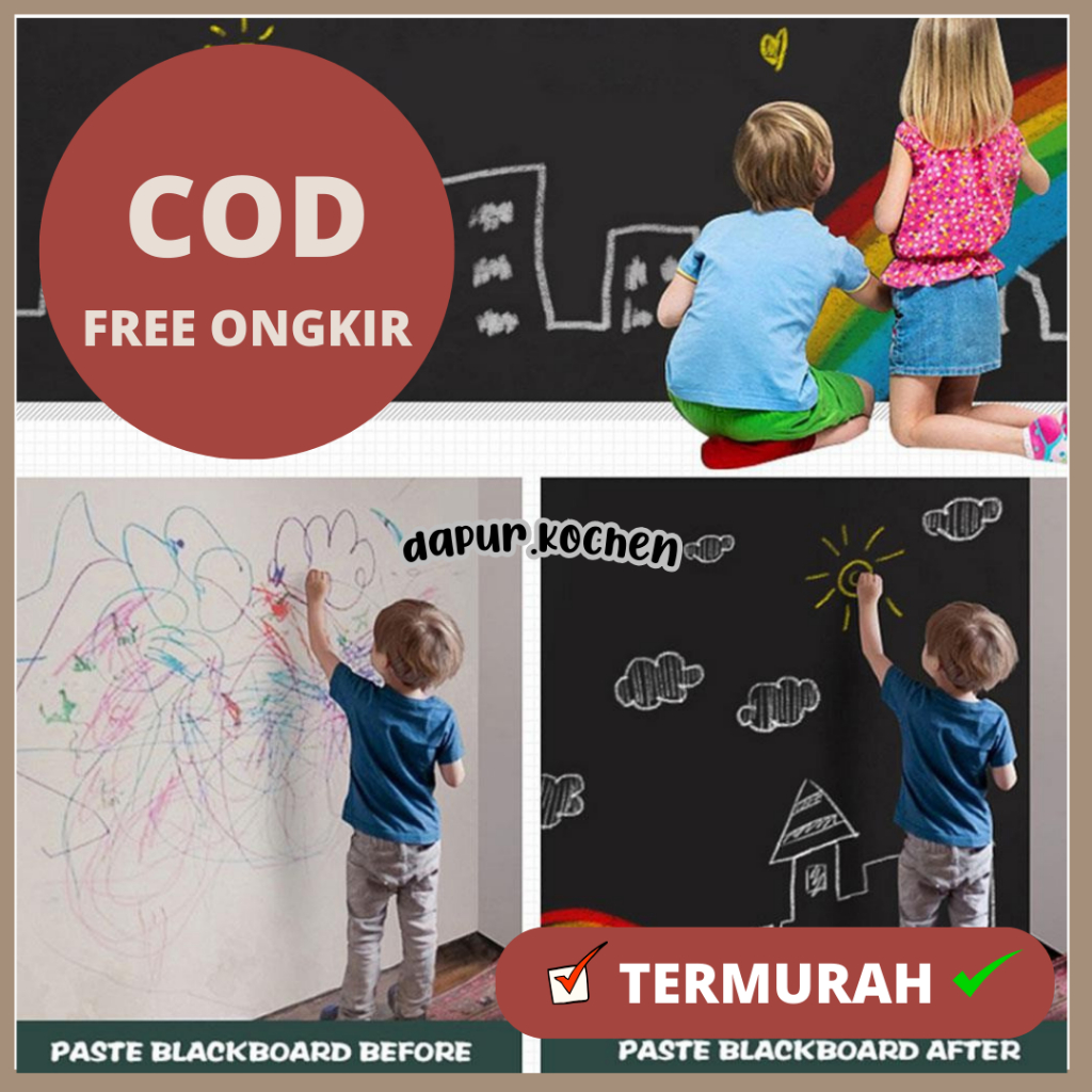 Jual Papan Tulis Anak Whiteboard dan Blackboard Sticker 60 x 200 Free ...