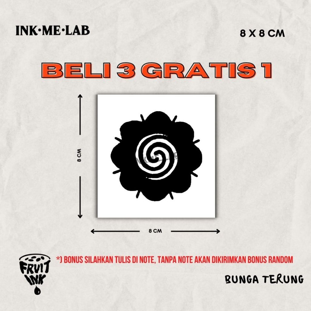 Jual Bunga terung Tattoo by Inkmelab 10x7 , Fruit Ink Tattoo Temporer ...