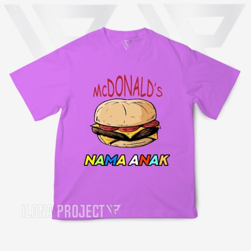 Jual Baju Kaos Anak Custom Gambar MCD Burger King Unisex Free Cetak ...