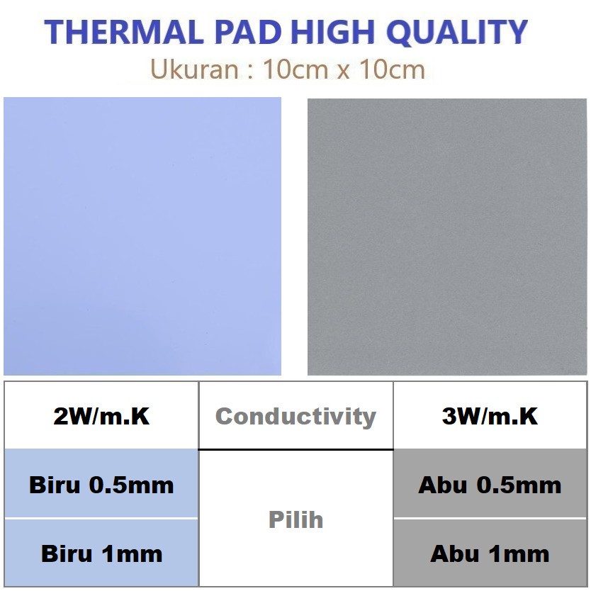 Jual Thermal Cooling Pad Tape 10 cm 0.5 1 mm CPU GPU Processor VGA ...