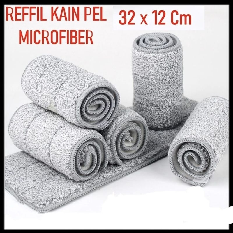 Jual Reffil Kain Pel Microfiber Kain Pel Ultra Mop 32 x 12 cm Kain Pel ...
