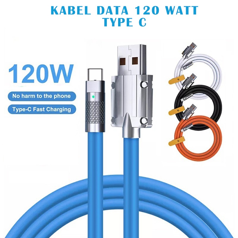 Jual RG KABEL DATA 120W Fast Charging TYPE-C Kabel Data Metal 6A 120Watt Silikon Zinc Alloy ...