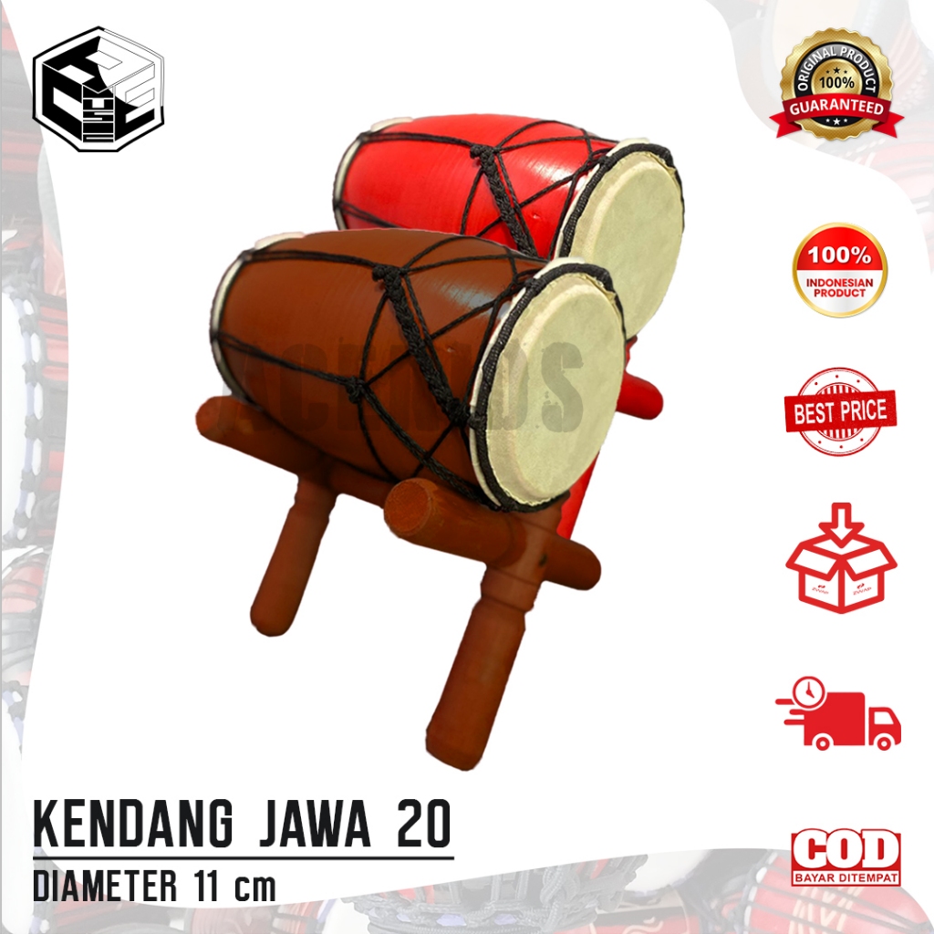 Jual Alat Musik Tradisional Kendang Jawa Ukuran 20 CM Gendang Tabuh ...