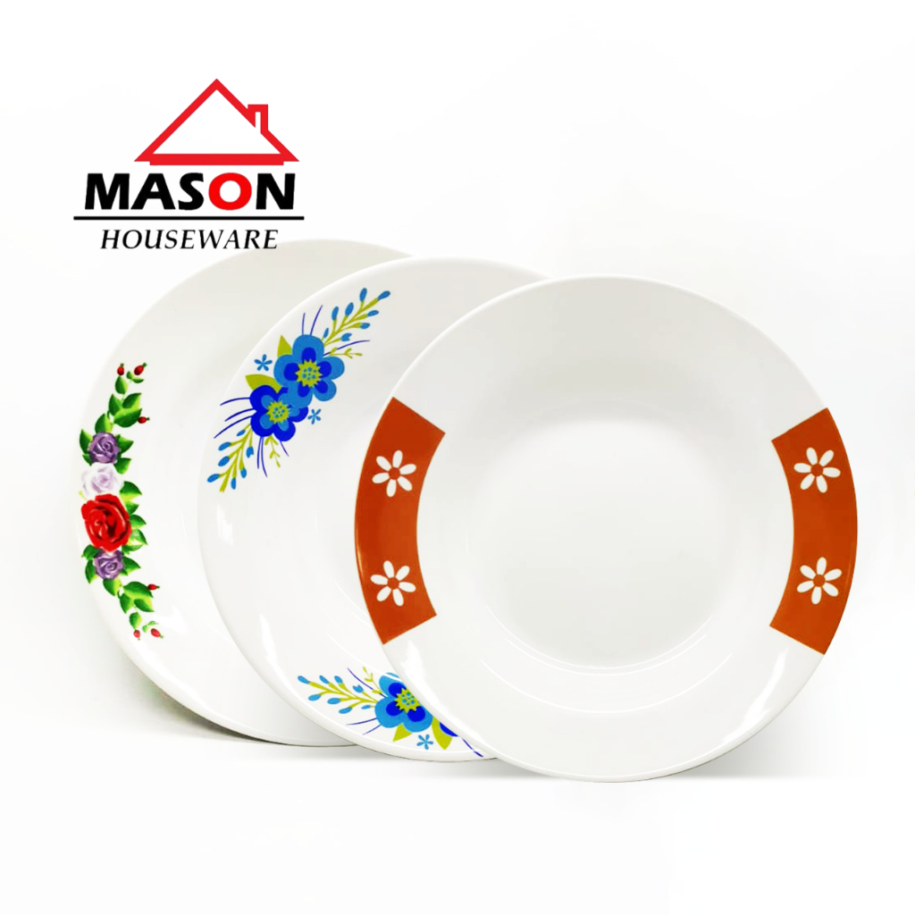 Jual Mason PIRING MAKAN BAHAN KERAMIK 8" MOTIF BUNGA | Shopee Indonesia
