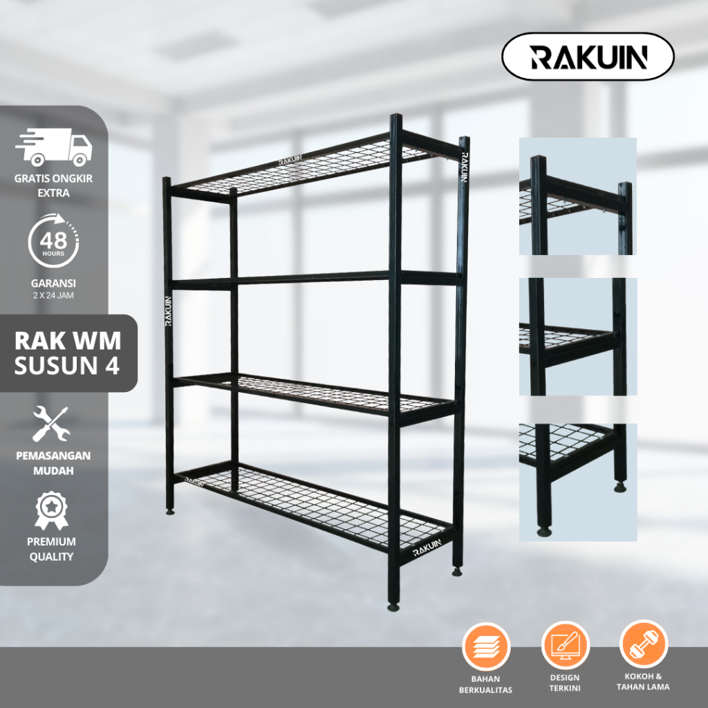 Jual RAK WM - RAK MULTIFUNGSI WIREMESH RAK SUSUN 4 & 5 KOKOH / RAK BAJU ...