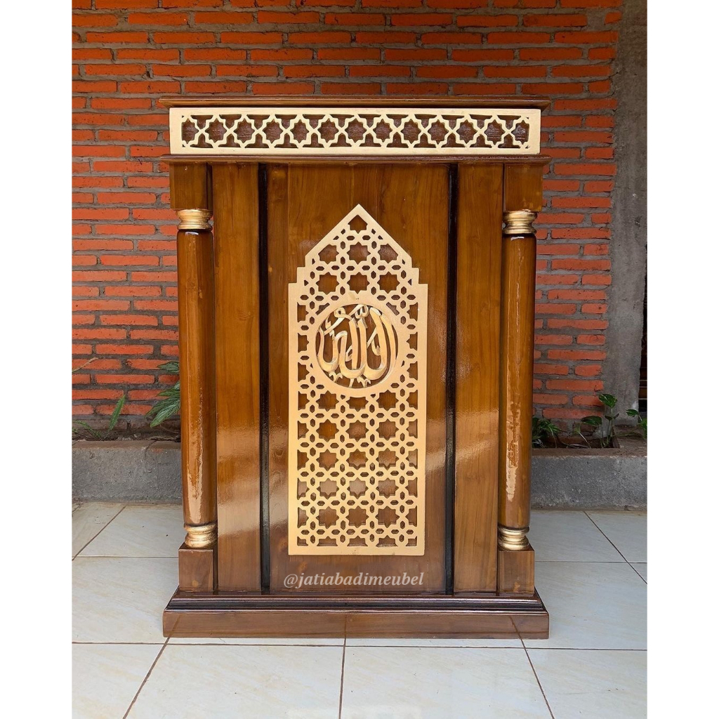 Jual Mimbar Podium Masjid Kayu Jati Minimalis, Mimbar Pidato Ceramah ...