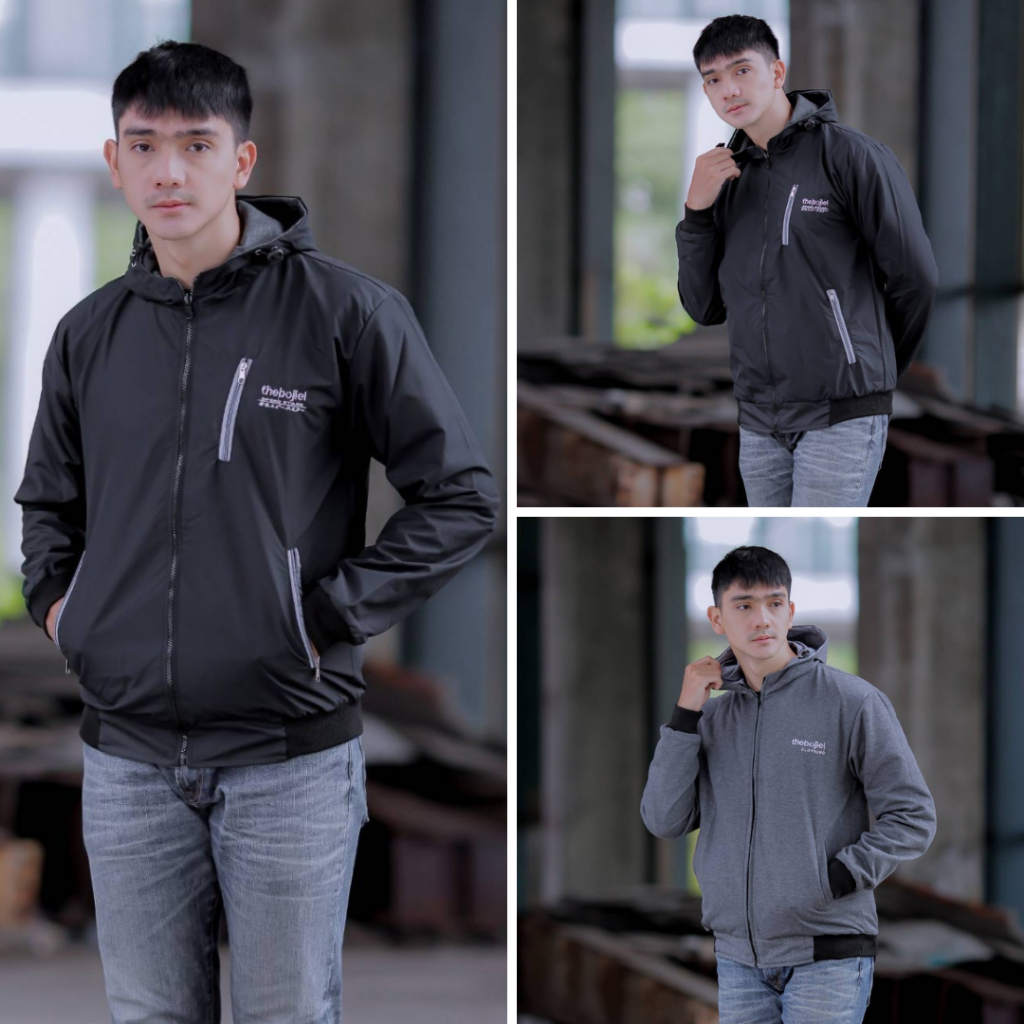 Jual JAKET PARASUT PRIA BOLAK BALIK TEBAL ORIGINAL THE BOJIEL / JAKET ...