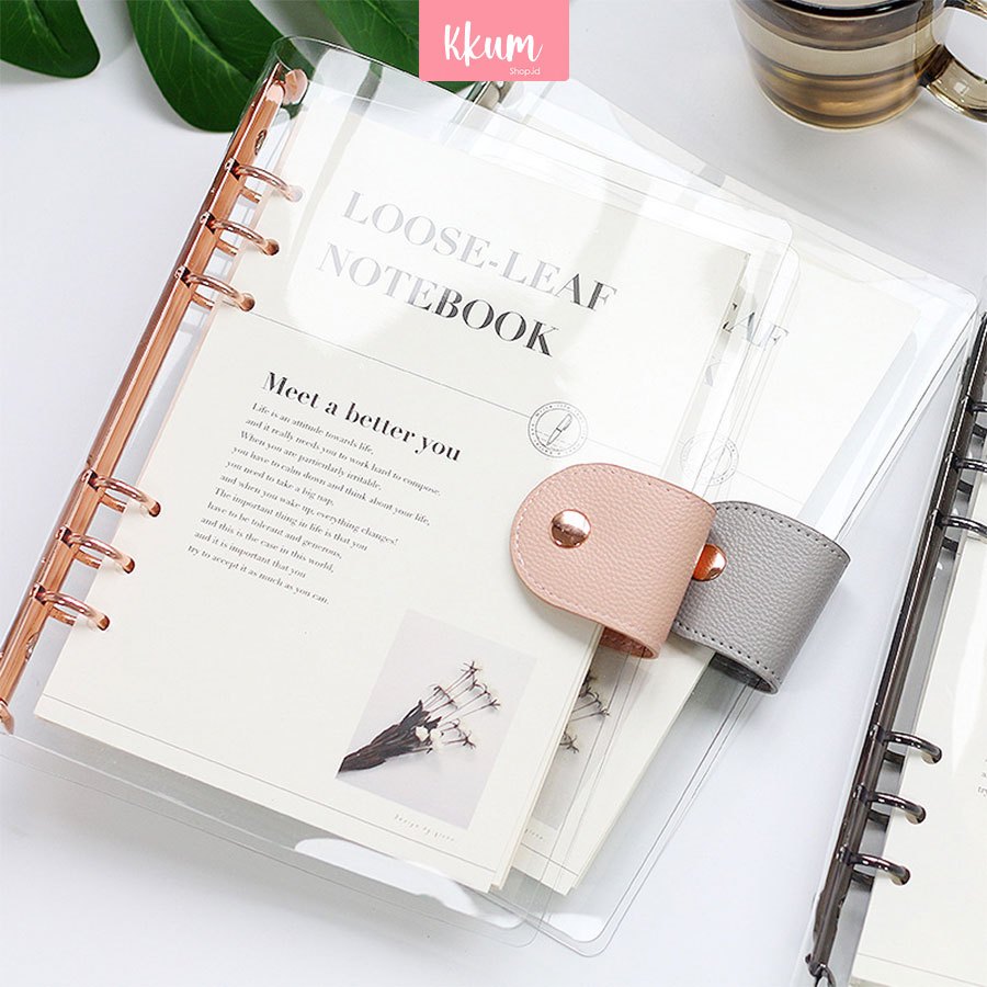 Jual Elegant Binder A5 Transparan Binder with Clip Note Book Rose Gold ...