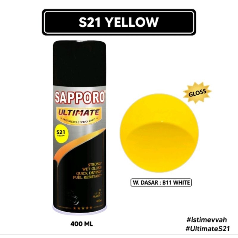Jual S21 SAPORO SAPPORO ULTIMATE Yellow 400ml Kuning Solid S 21 Cat ...