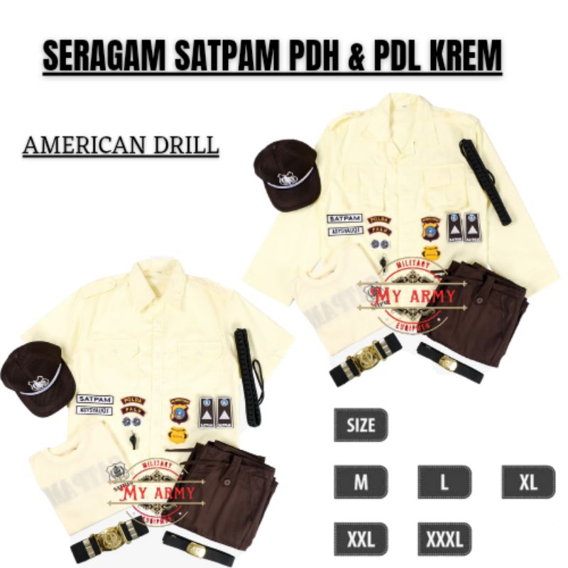 Jual BAJU SERAGAM PDH PDL KREM SERAGAM SATPAM SERUCITY KREM PDH PDL KREM TERBARU | Shopee Indonesia