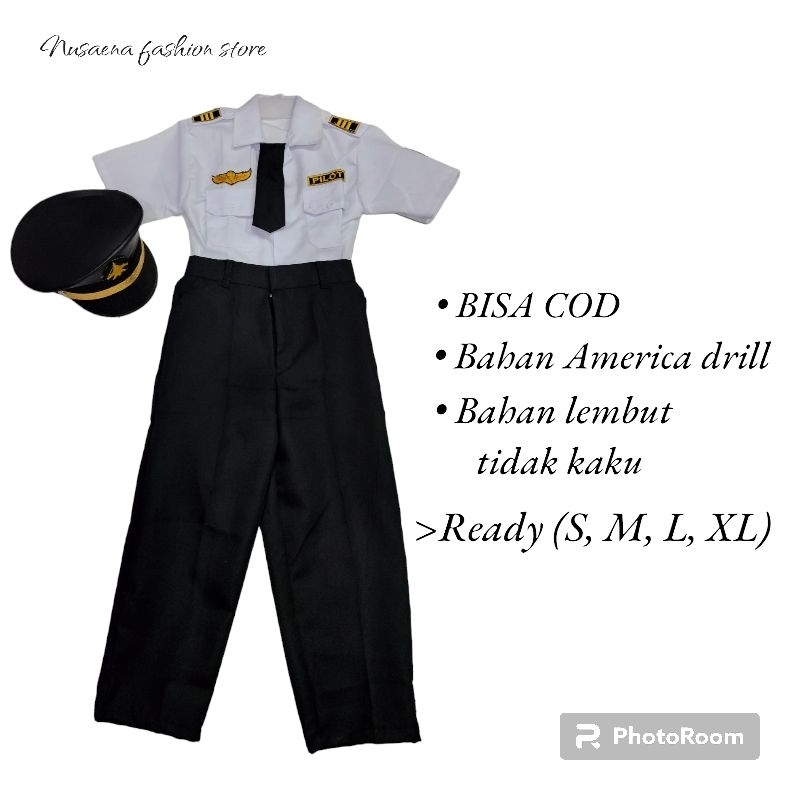 Jual BAJU SERAGAM PROFESI ANAK PILOT/KOSTUM FESTIVAL/KARNAVAL 1SET ...