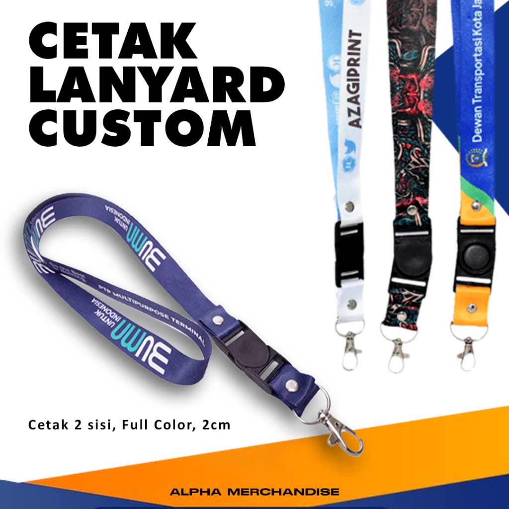 Jual Lanyard custom print/Cetak lanyard 2 sisi/Lanyard print | Shopee ...